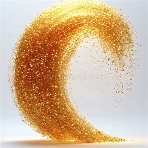 Abstract Golden Wave Of Sparkling Particles Luxury Design Background Stock Illustration