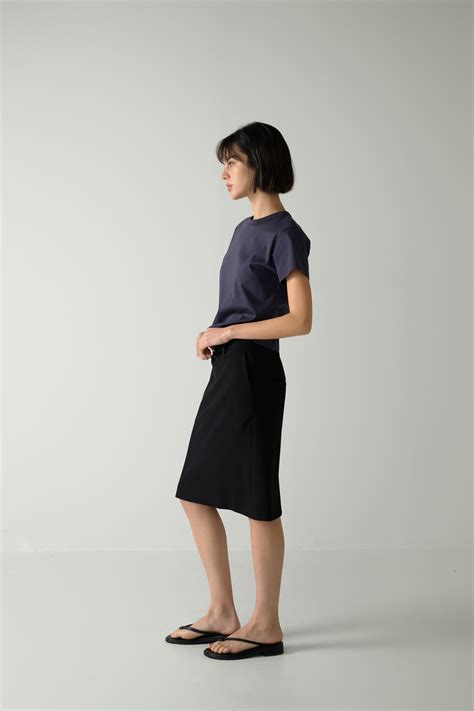 미니멀 H라인 스커트black 감도 깊은 취향 셀렉트샵 29cm