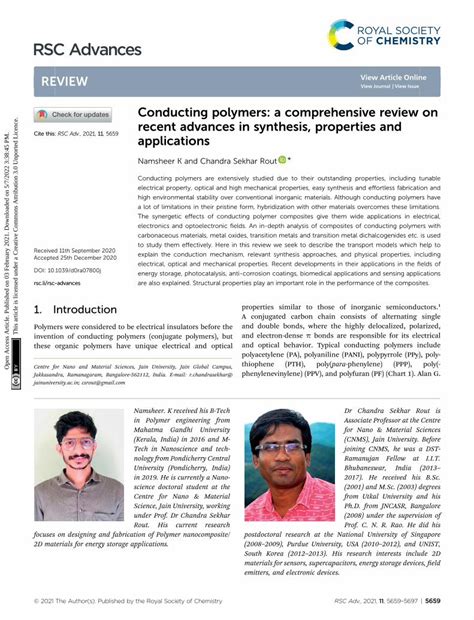 Pdf Conducting Polymers A Comprehensive Review On Recent Dokumen Tips