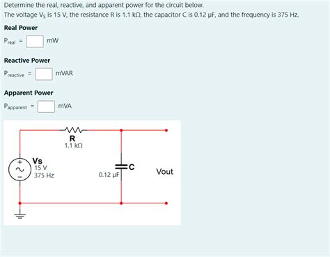 Solved Determine The Real Reactive And Apparent Power For Chegg