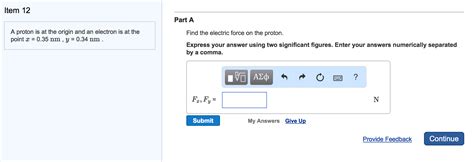 Solved A Proton Is At The Origin And An Electron Is At The Chegg Com