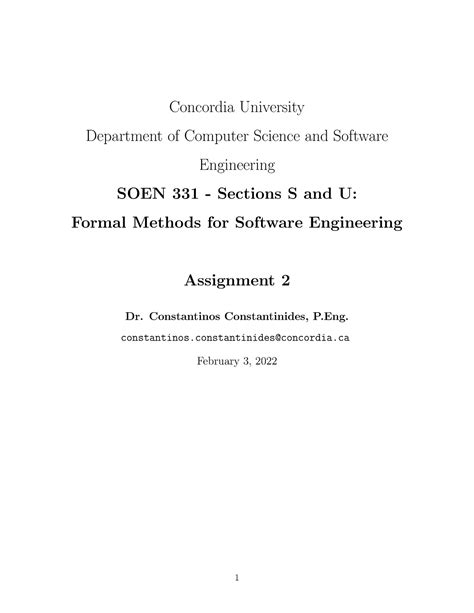 A2 Assignment 2 For Winter 2022 Concordia University Department Of