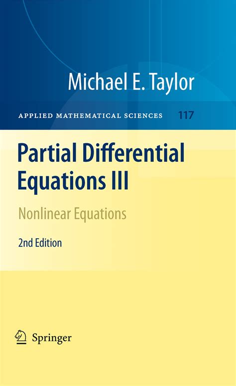 Partial Differential Equations Iii Ebook By Michael E Taylor Epub Rakuten Kobo 9781441970497