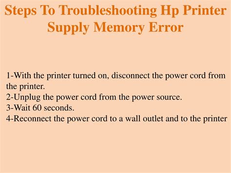 Ppt How To Troubleshooting Hp Printer Supply Memory Error Powerpoint Presentation Id 10305396