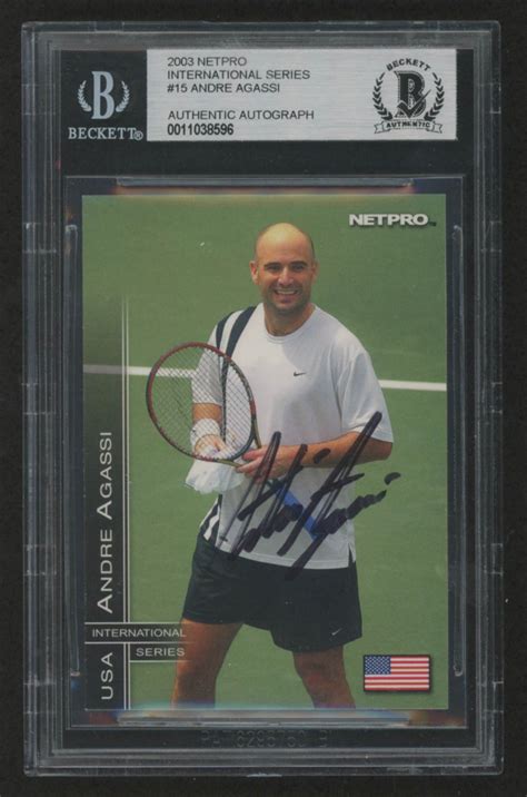Andre Agassi Signed 2003 Netpro 15 Bgs Encapsulated Pristine Auction