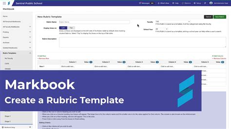 Markbook Create A Rubric Template Youtube