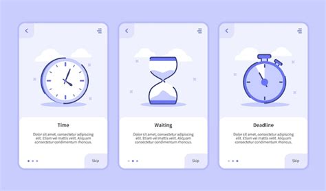 Premium Vector Time Waiting Deadline Onboarding Screen For Mobile