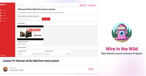 Laracon Tv Discover All The Talks From Every Laracon Wire In The Wild