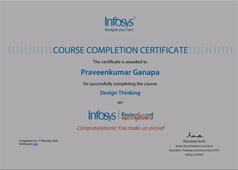 Praveen Ganapa On Linkedin Infosysspringboard Infosys Designthinkingmastery