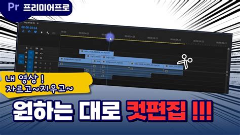 프리미어프로 영상 컷편집 클립 이동삭제자르기 프레임 이동 타임라인패널 확대축소 Youtube
