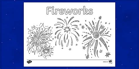 Firework Colouring Pages Primary Teaching Resources Firework Colouring Pages Primary Teaching Resources