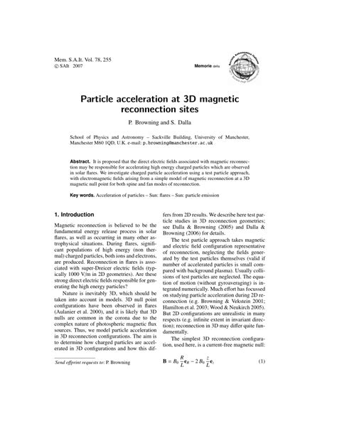Pdf Particle Acceleration At 3d Magnetic Reconnection Sites