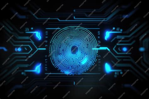 Futuristic Biometric Fingerprint Scanner For Accessing Personal Financial Data Surveillance And