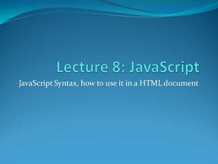 Introduction to JavaScript - ppt download