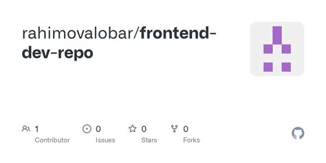 GitHub Rahimovalobar Frontend Dev Repo