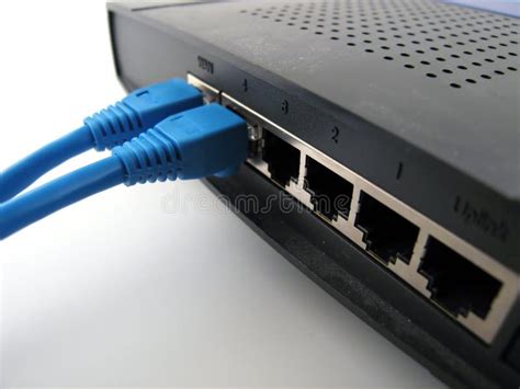 Ethernet Cables Plugged Into Router Stock Image Image 356217