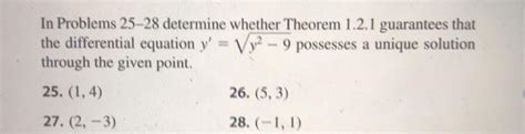 Solved In Problems 25 28 Determine Whether Theorem 1 2 1