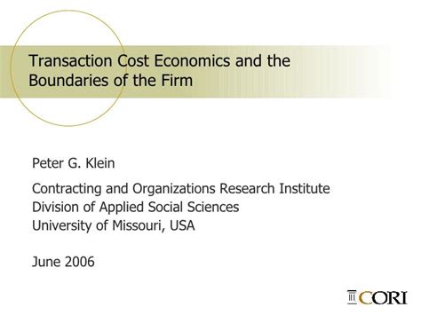 Transaction Cost Economics