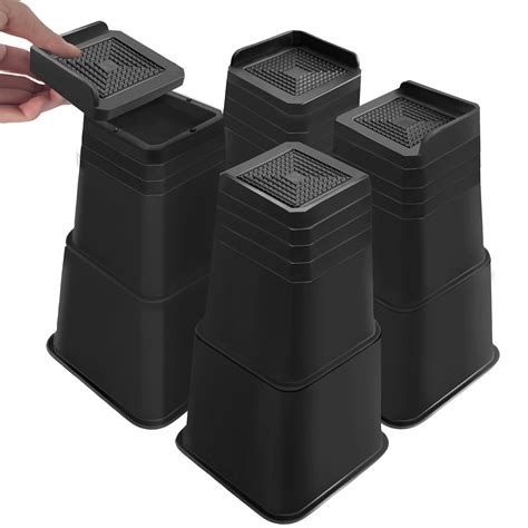 Shouwuhho Bed Risers 12 Inch Heavy Duty Oversized Furniture Risers Support Up To 6 000 Lbs For