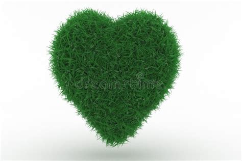 Shape Of A Heart With Green Grass Stock Illustration Illustration Of