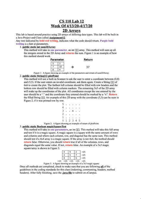Solved This Lab Is Based Around Practice Using D Arrays Of Chegg