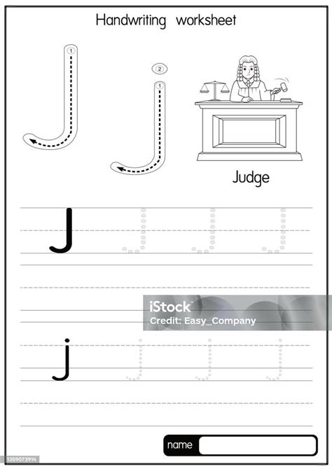 알파벳 문자 J 어퍼 케이스 또는 어린이 학습 연습 Abc를위한 대문자판사의 벡터 일러스트 검은색에 대한 스톡 벡터 아트 및 기타 이미지 검은색 고소 공부 Istock