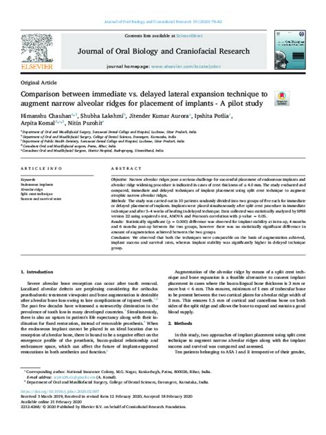 Pdf Comparison Between Immediate Vs Delayed Lateral Expansion