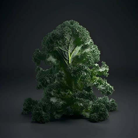 Premium Ai Image Kale On A Dark Background 3d Rendering 3d Illustration