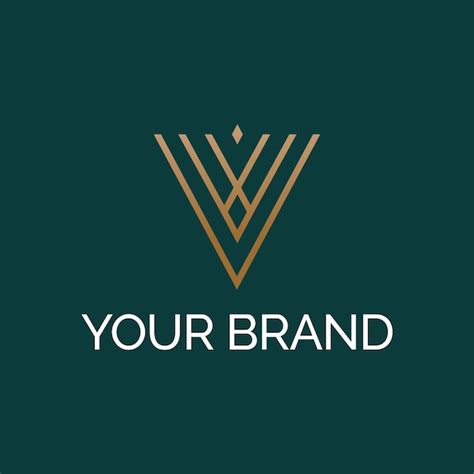 Premium Vector 두 가지 색상의 V 로고 명품 회사 브랜딩을 위한 아름다운 로고 타입 디자인 짙은 녹색과 금색의