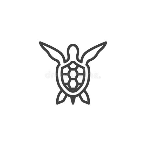 Turtle Line Icon Stock Vector Illustration Of Aquatic 101106366