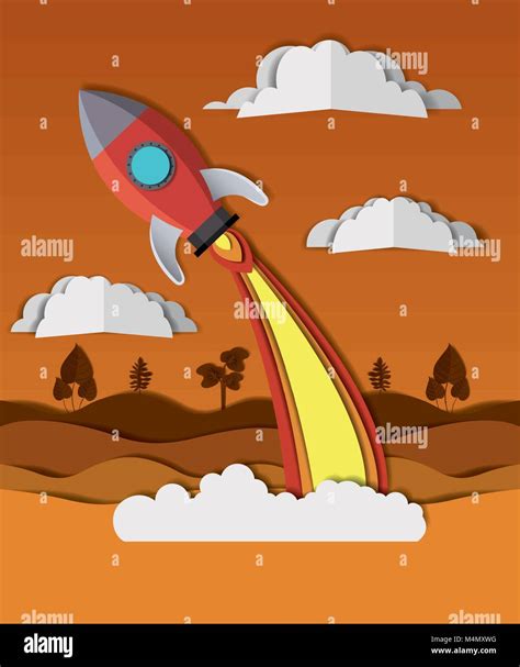 Landscape With Rocket Launcher Craft Stock Vector Image And Art Alamy
