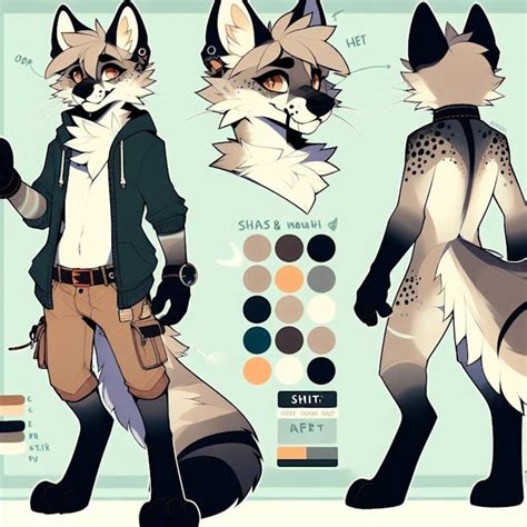Dibujar La Hoja De Referencia De Personajes De Furry Art Fursona Oc