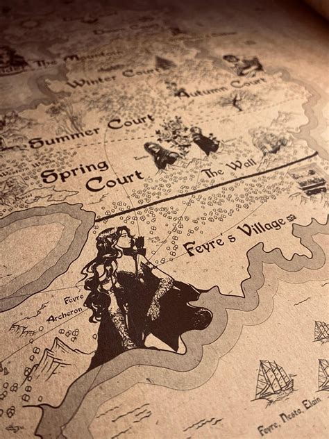 Prythian Map Acotar Sarah J Maas Fantasy World Map Craft Paper Etsy