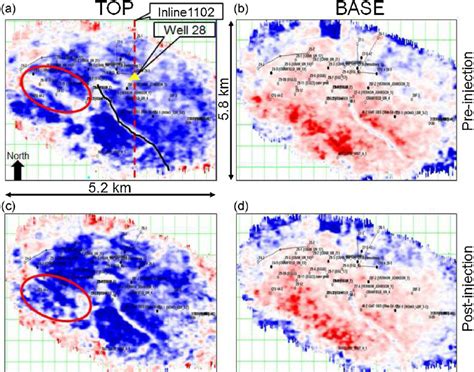 Time Lapse Seismic Amplitude Data At Top And Base Of Injection Download Scientific Diagram