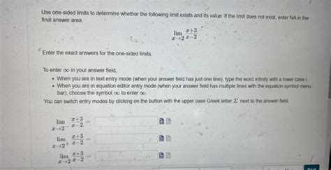 solved use one sided limits to determine whether the