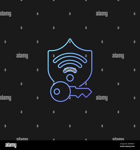Protected Wifi Password Gradient Vector Icon For Dark Theme Stock