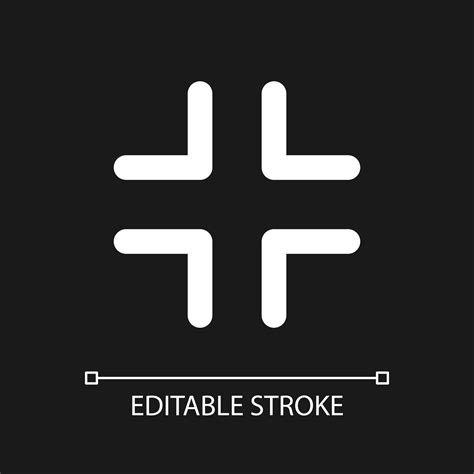 Exit Full Screen Pixel Perfect White Linear Ui Icon For Dark Theme Video Player Bar Button