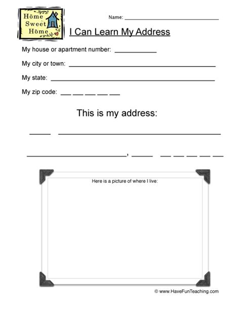 My Address Write And Draw Worksheet Have Fun Teaching