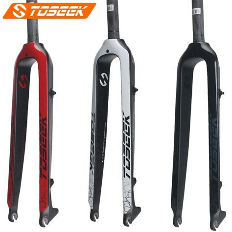 Toseek 전체 3k 탄소 섬유 산악 자전거 포크 Mtb 자전거 부품 26er275er29er 튜브 직경 286mm 1