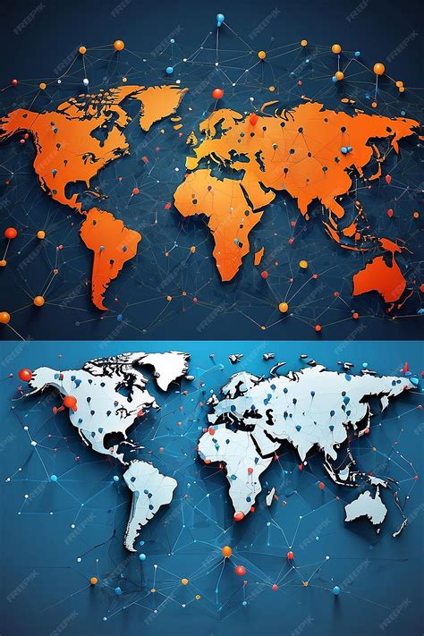 Network Connection World Map Point And Line Composition Concept Of Global Business Vector