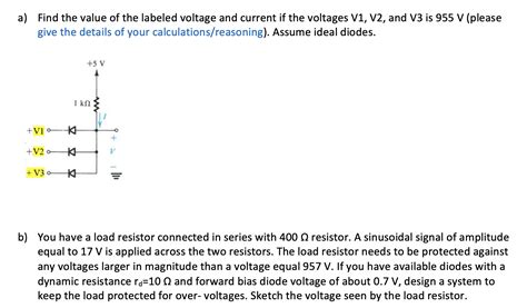 Solved A Find The Value Of The Labeled Voltage And Current Chegg Com