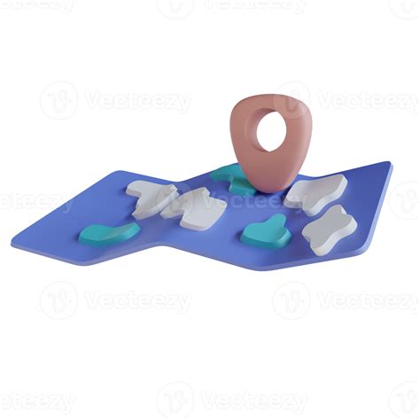 D Illustration Travel Map PNG
