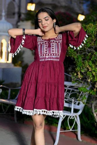 Fabric Rayon Embroidered Modern Top Cum Dress At Rs 375piece In Jaipur