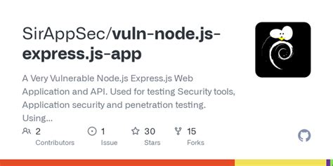 Github Sirappsecvuln Nodejs Expressjs App A Very Vulnerable Node