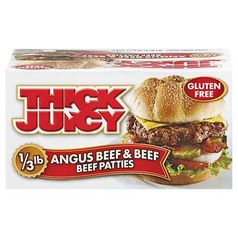 Thick Juicy Patties Gluten Free Angus Beef And Beef Patties Uncooked Jumbo 16 Ea Ground Beef