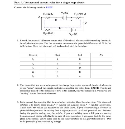 Solved Part A Voltage And Current Rules For A Single Loop Chegg