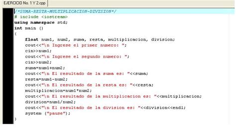 Programadores Cies Suma Resta Multiplicación División