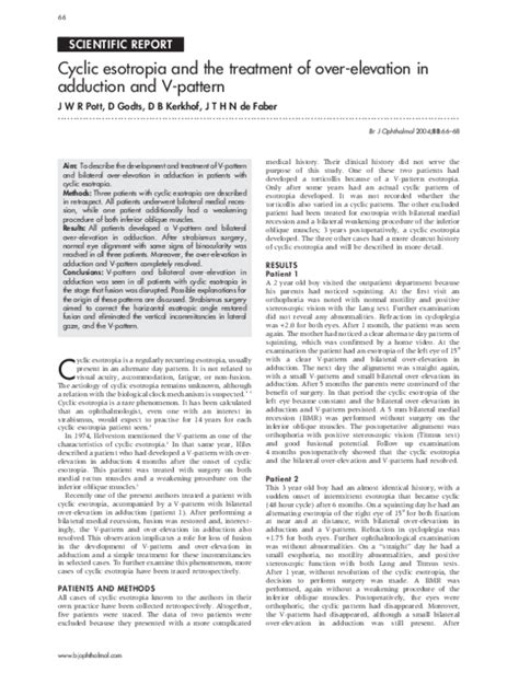 Pdf Cyclic Esotropia And The Treatment Of Over Elevation In Adduction