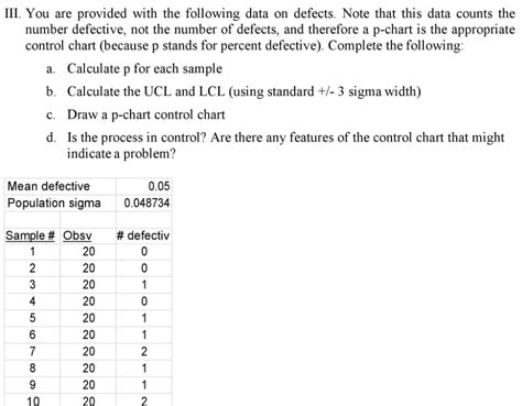 solved iii you are provided with the following data on