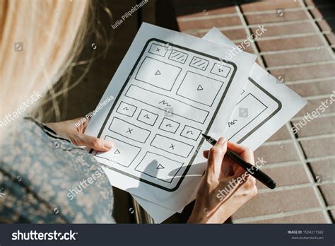Ux Website Design Wireframe Sketch Prototype Stock Photo Shutterstock
